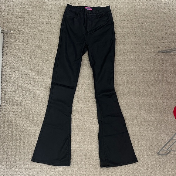 Edikted | Pants & Jumpsuits | Edikted Midnight Black Flared Faux ...